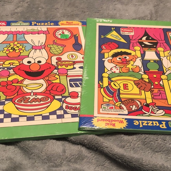 Sesame Street | Toys | Vintage Sesame Street Elmo And Ernie Puzzle Set ...